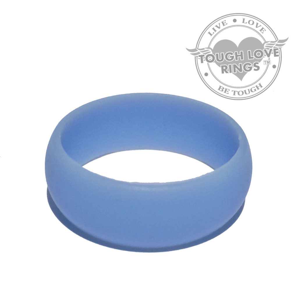 Solid LIGHT BLUE Silicone Ring (Wide band, 8.7mm) – Tough Love Rings